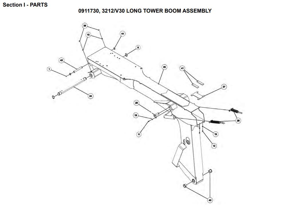Long Tower Boom Assembly